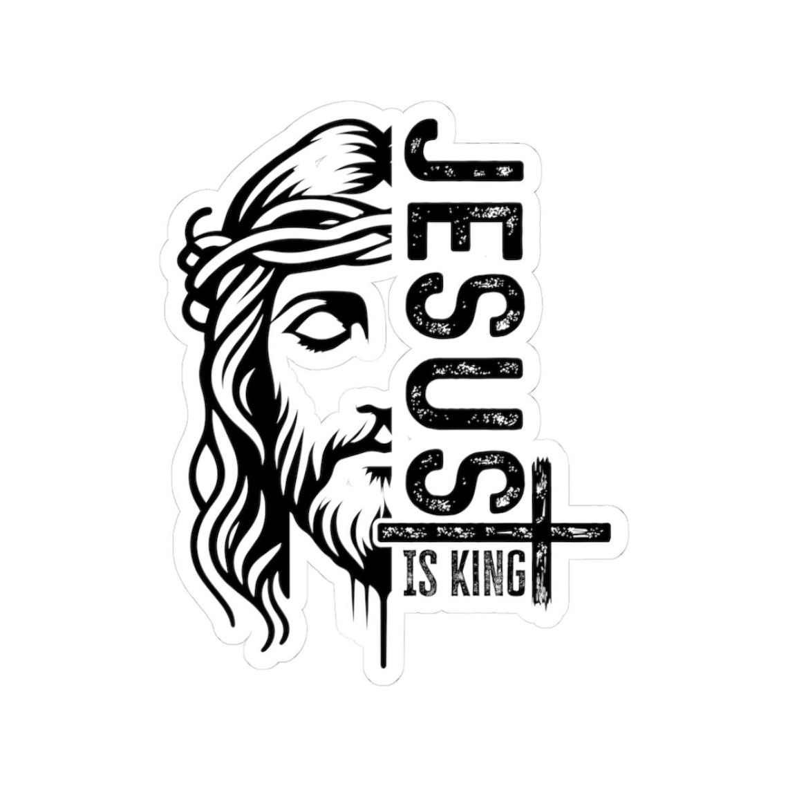 Jesus is King Religious Sticker | Kiss-cut Christian Decal - Etsy