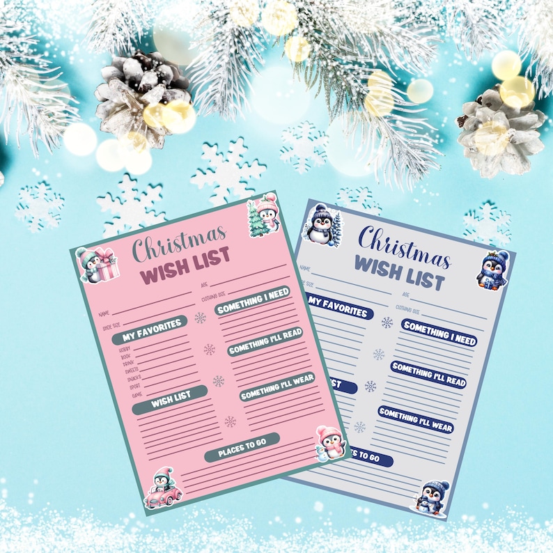 Printable Christmas Wish List | Kids Holiday Wishlist | Santa Letter ...
