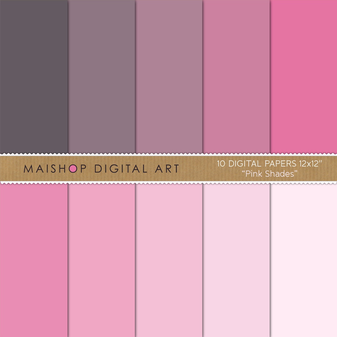 Pink Shades Digital Paper Pack, Scrapbook Backgrounds (12x12 In) - Etsy