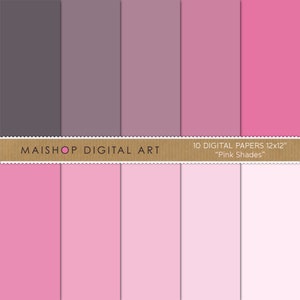 Solid Color Digital Paper 'pink Shades' Printable Scrapbook Papers for ...