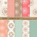 Coral & Mint Floral Digital Paper, Printable Digital Backgrounds ...