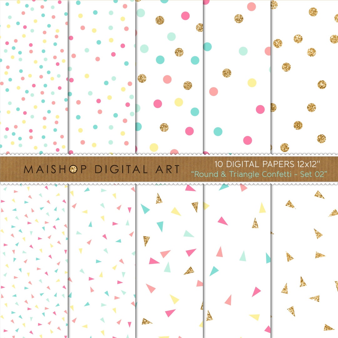 Seamless Confetti Digital Paper Pack I Printable Backgrounds I Digital ...