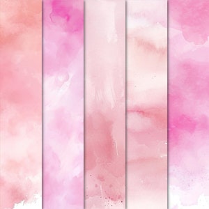Pink Watercolor Texture Digital Papers • Instant Download Printable ...