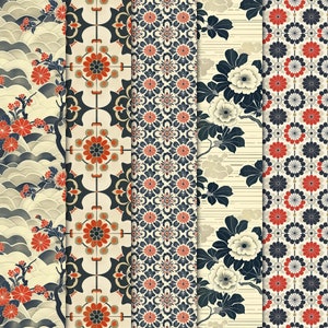 Japanese Style Digital Paper ⎢ Elegant Scrapbook Paper ⎢ Intricate ...