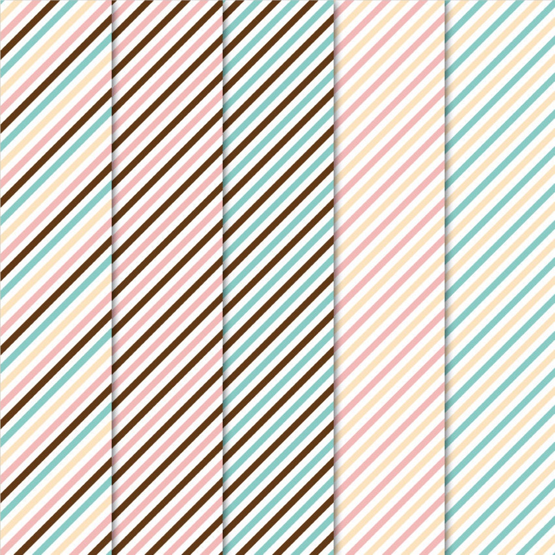 Digital Paper 'ice Cream Stripes' Vanilla Baby Pink | Etsy