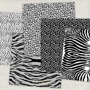 Animal Digital Paper, Animal Prints "africa Skins - Set 04" Black ...