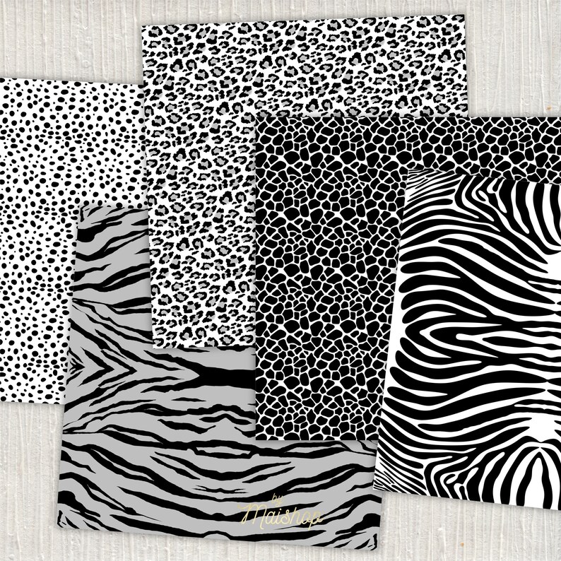Animal Digital Paper Animal Prints Africa Skins Set | Etsy