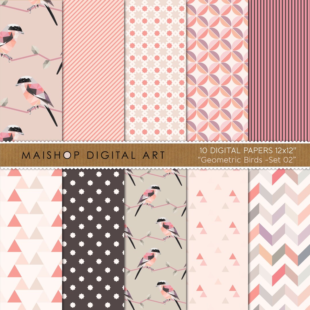 Digital Paper Pack, Scrapbook Supplies, Digital Background, Printable ...