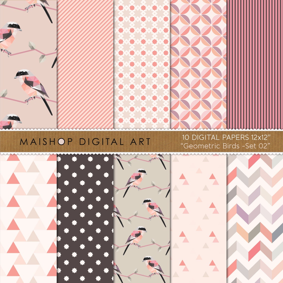 Digital Paper Pack, Scrapbook Supplies, Digital Background, Printable ...