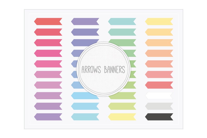 Arrows Banners Clip Art - Digital Banner Png for Scrapbooking, Web ...