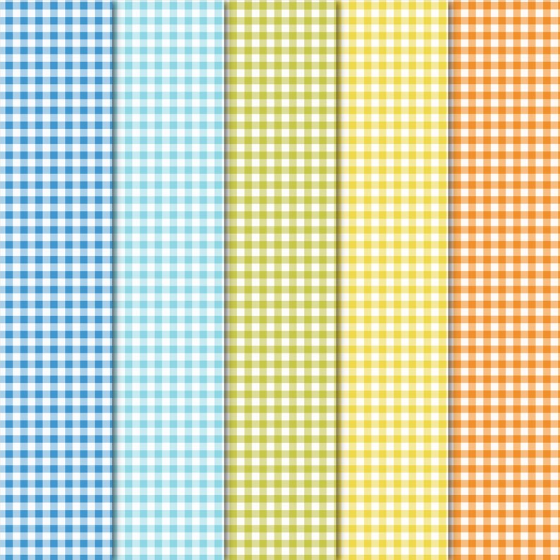 Gingham Digital Paper I Printable Checkered Pattern Scrapbook Papers I ...