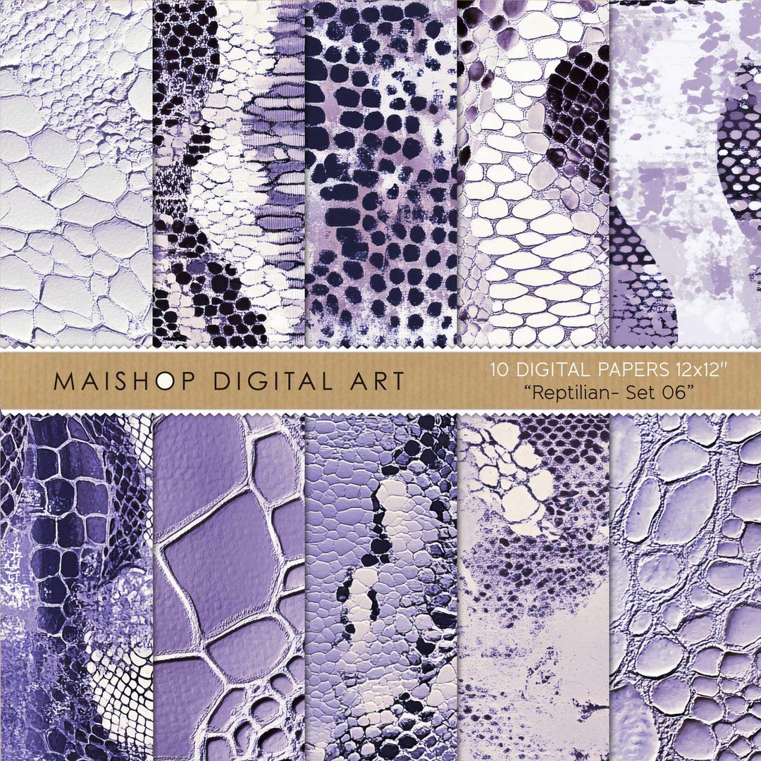 Snake Scales Digital Papers • Purple Snake Printable Backgrounds ...