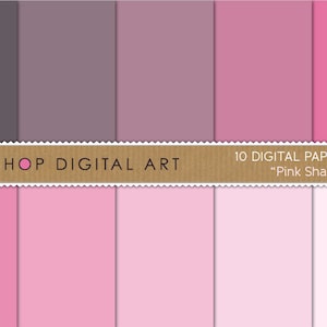Solid Color Digital Paper 'pink Shades' Printable - Etsy