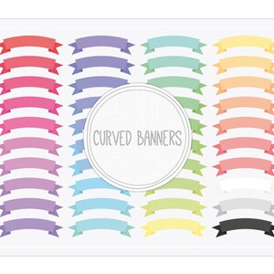 Curved Ribbon Banners Clip Art - Digital Graphics for Web and Blog ...