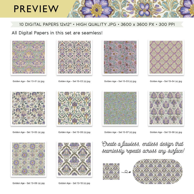 Boho Floral Sublimation Design, Seamless Pattern for Print on Demand ...