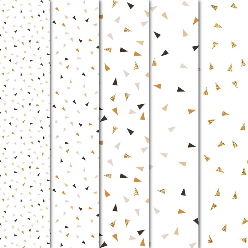 Digital Paper 'round & Triangle Confetti III' Gray, Dawn Pink, Ochre ...