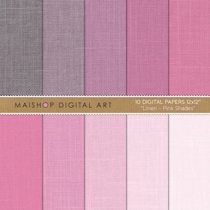 Digital Paper Linen "pink Shades" Commercial Use Decoupage Paper for ...
