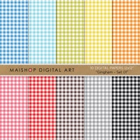 Gingham Pattern Digital Paper Pack: Seamless Scrapbook Backgrounds ...
