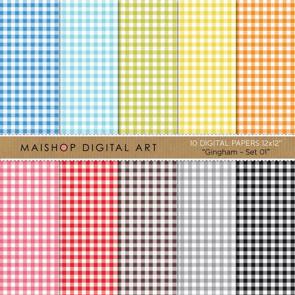 Gingham Scrapbook Paper - Etsy