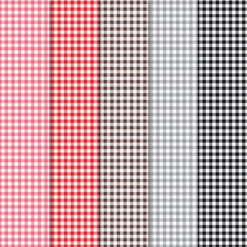 Gingham Digital Paper I Printable Checkered Pattern Scrapbook Papers I ...