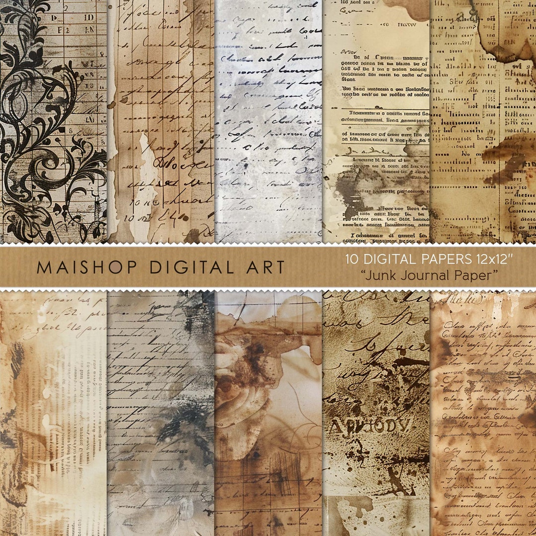 Grunge Vintage Digital Papers Set I Old Neutral Backgrounds I Instant ...