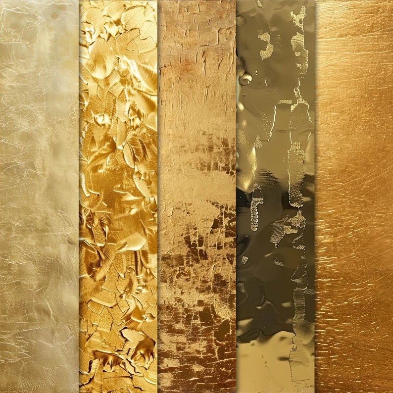 Gold Digital Paper ⎢ Download Scrapbook Paper ⎢ Metallic Textures ...