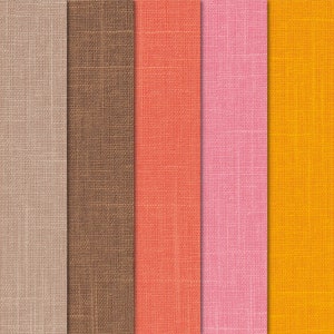 Digital Paper Linen "chocolate Elephant" Brown, Orange, Pink, Yellow ...