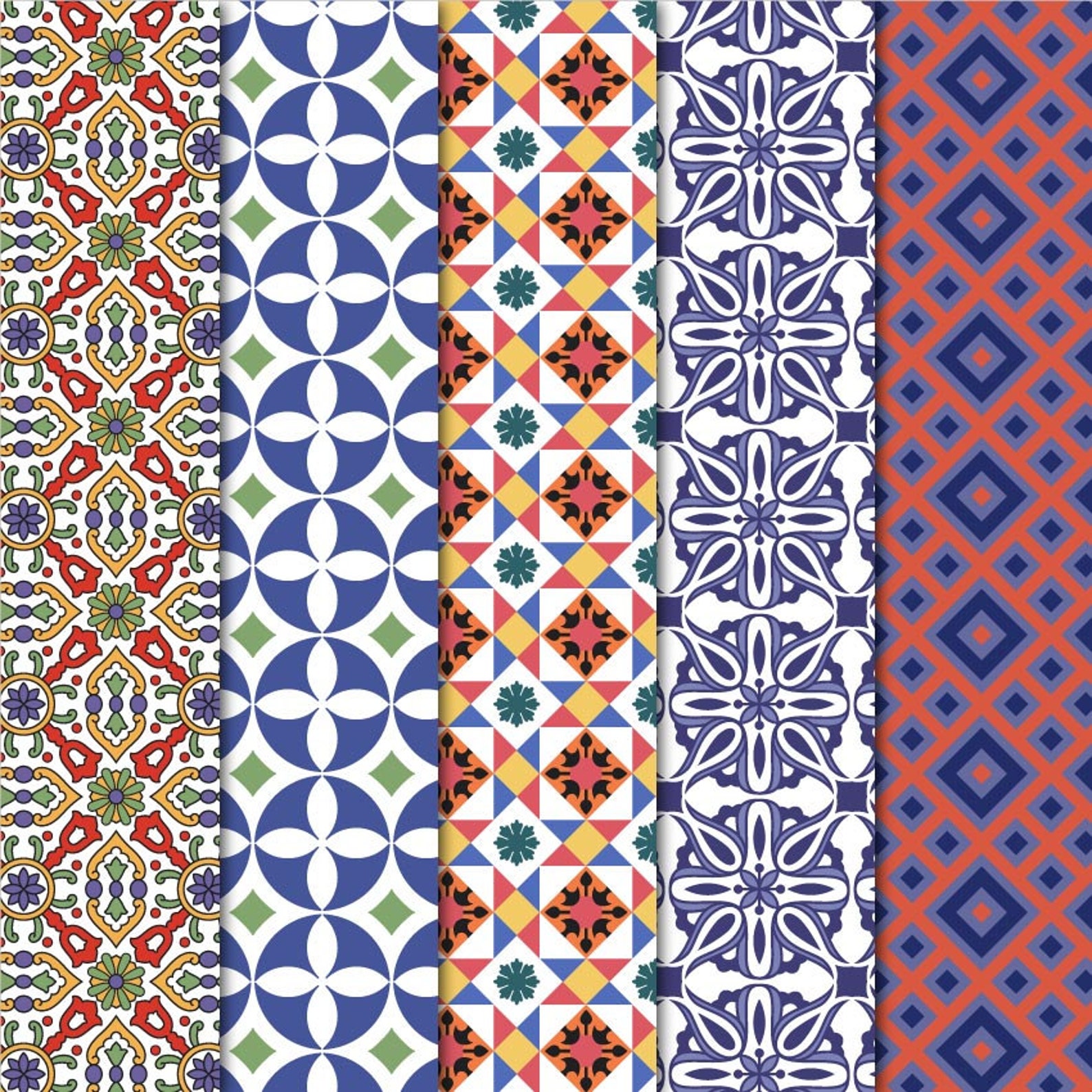 Digital Paper world Tiles Set 02 Printable | Etsy