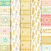 Boho Digital Paper Pack I Mint, Coral and Gold Foil Aztec Tribal ...
