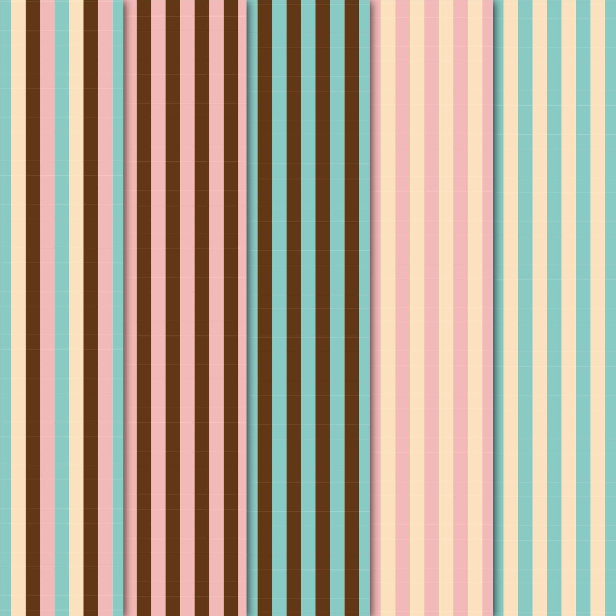 Stripes Digital Paper Set, Scrapbook Papers, Printable Striped Patterns ...