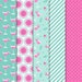 Pink and Mint Digital Paper 'watermelon Cocktail' Scrapbook Papers for ...