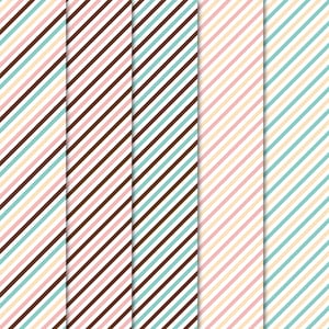 Stripes Digital Paper Set, Scrapbook Papers, Printable Striped Patterns ...