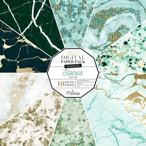 Seamless Digital Paper Pack, Printable Backgrounds "stones - Set 02 ...