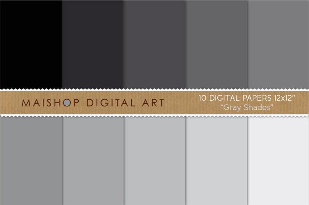 Solid Color Digital Paper 'gray Shades' Printable - Etsy