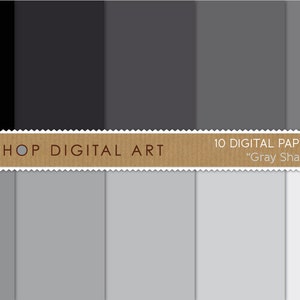 Solid Color Digital Paper 'gray Shades' Printable - Etsy