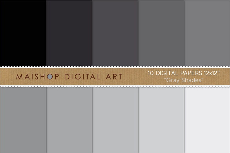 Solid Color Digital Paper 'gray Shades' Printable - Etsy