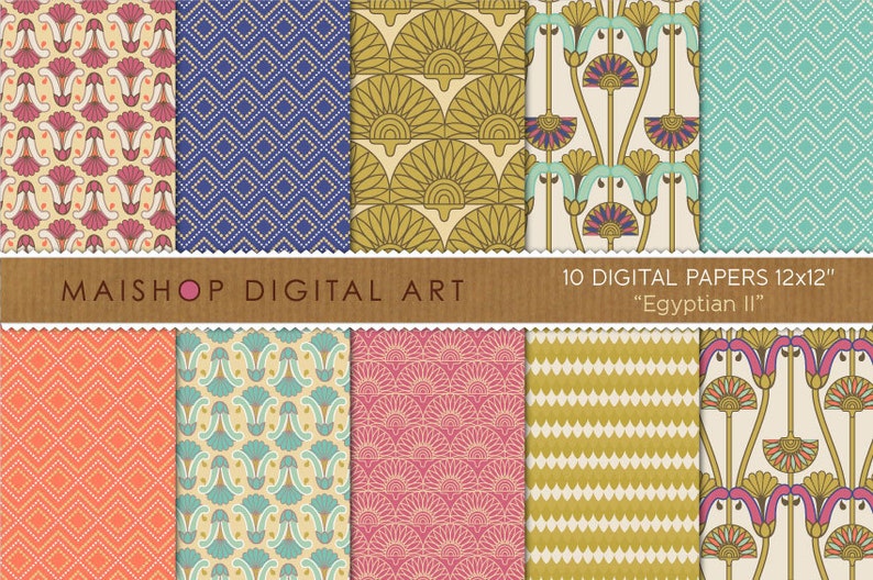 Digital Paper Commercial Use egyptian Ii Geometric - Etsy