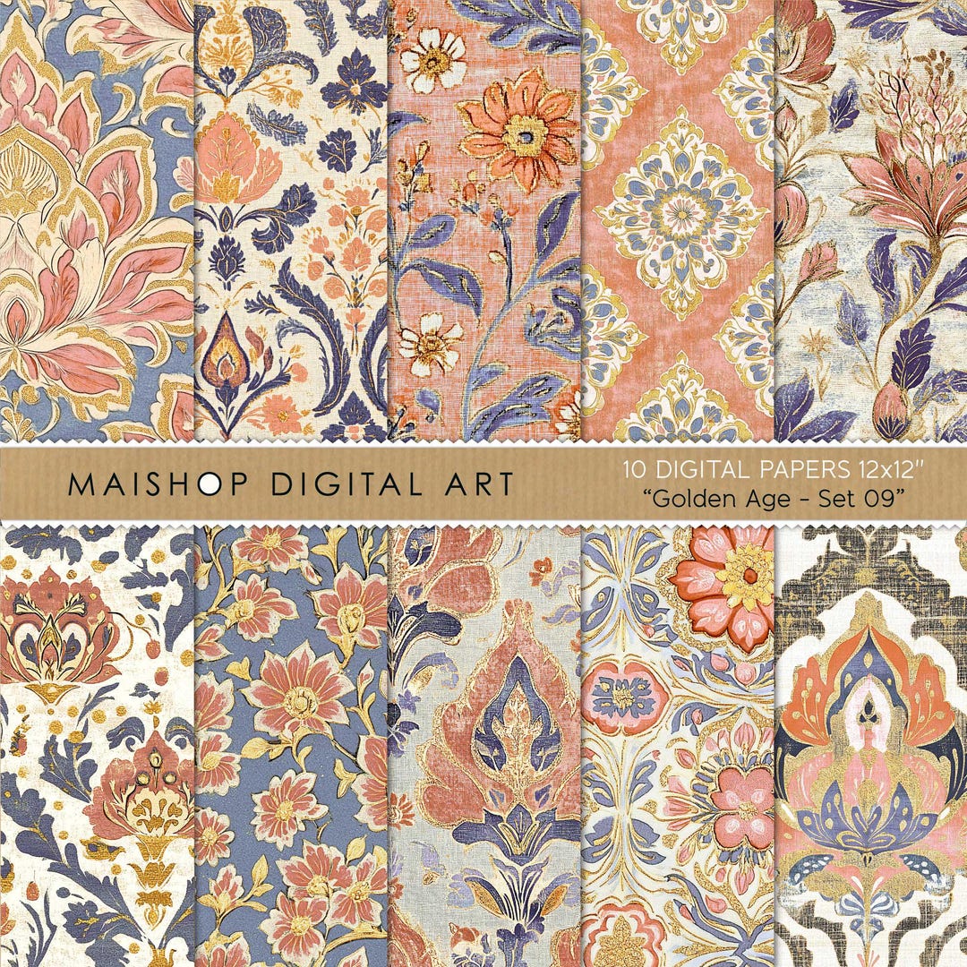 Seamless Indian Inspired Floral Patterns for Creatives • Intricate Boho ...