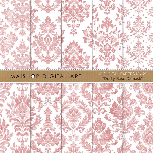 Pink Damask Pattern - Etsy