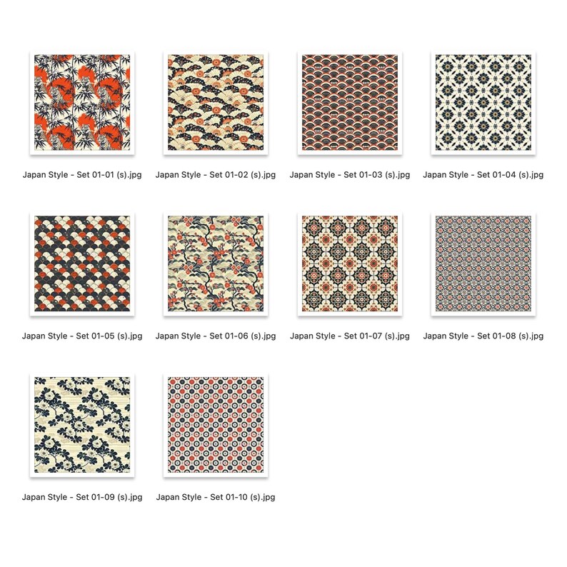 Japanese Style Digital Paper Elegant Scrapbook Paper Intricate Seamless ...