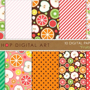 Digital Paper "fruits" Printable Art Digital Download, Scrapbook Paper ...