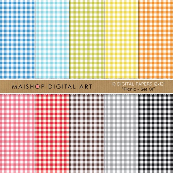 Gingham Paper - Etsy