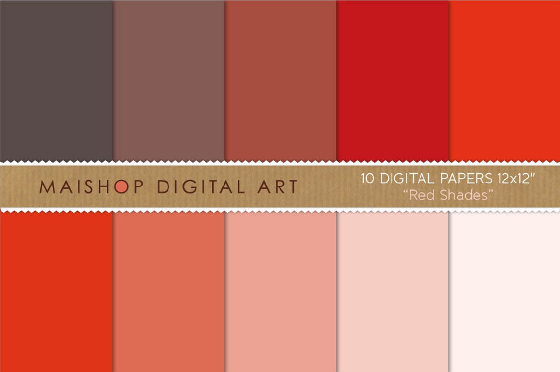 Solid Color Digital Paper 'Red Shades' Instant | Etsy