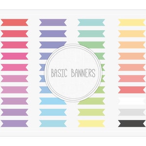 Basic Ribbon Banners Clip Art - Colorful PNG Elements, Graphics ...