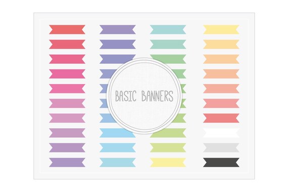 Basic Ribbon Banners Clip Art - Colorful PNG Elements, Graphics ...