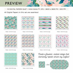 Cute Playful Digital Paper Pack • Seamless Floral Scrapbook Paper ...