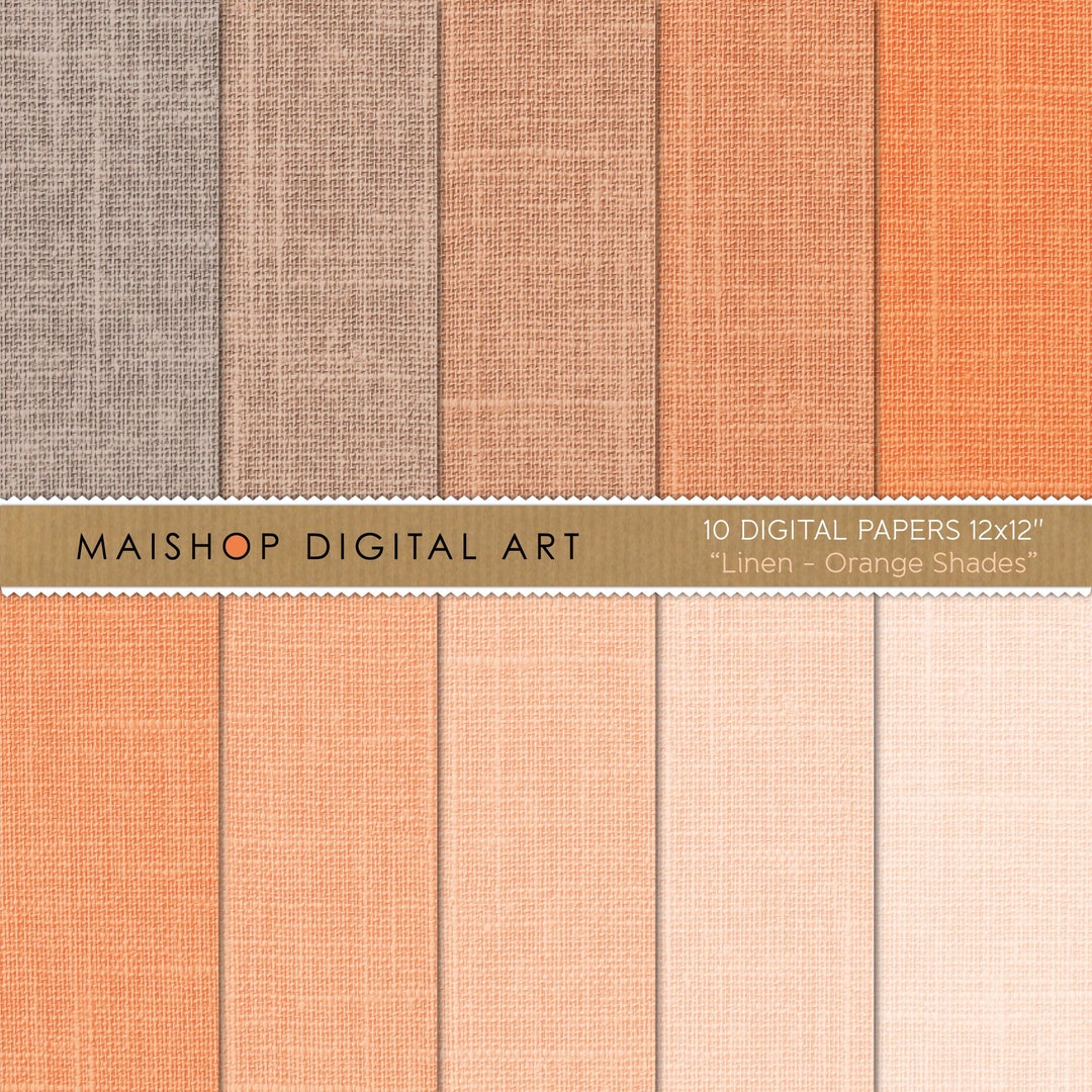 Digital Paper Linen orange Shades Commercial Use Scrapbook Paper ...