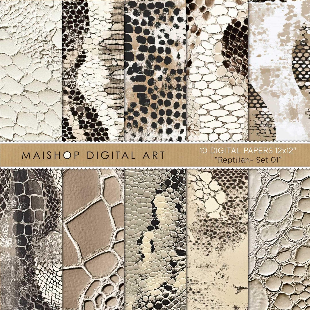Digital Papers Snake Print Pattern • Neutral Snake Patterns Backgrounds ...