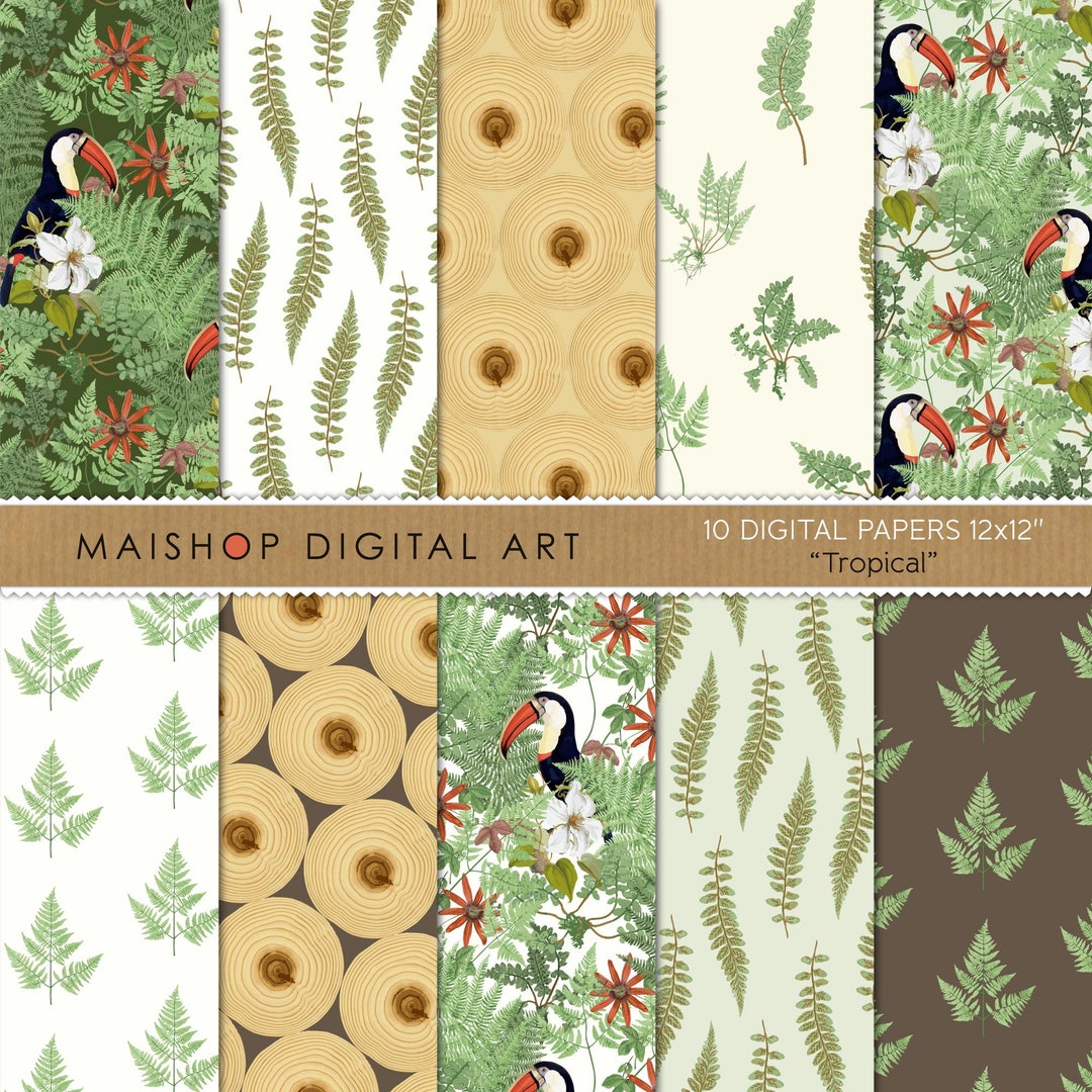 Tropical Digital Paper Pack I Printable Patterns I Instant Download ...