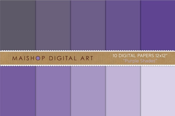 Solid Color Digital Paper 'Purple Shades' Scrapbook Papers for Crafts ...